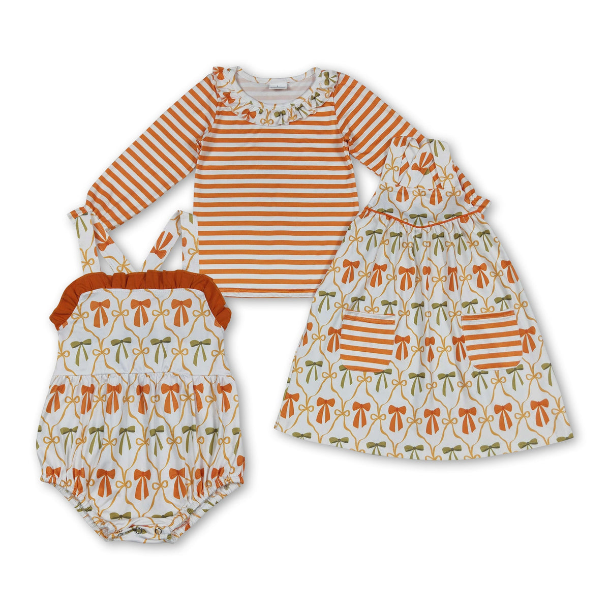 RTS kids matching clothing bows print clothing girl fall winter clothi ...