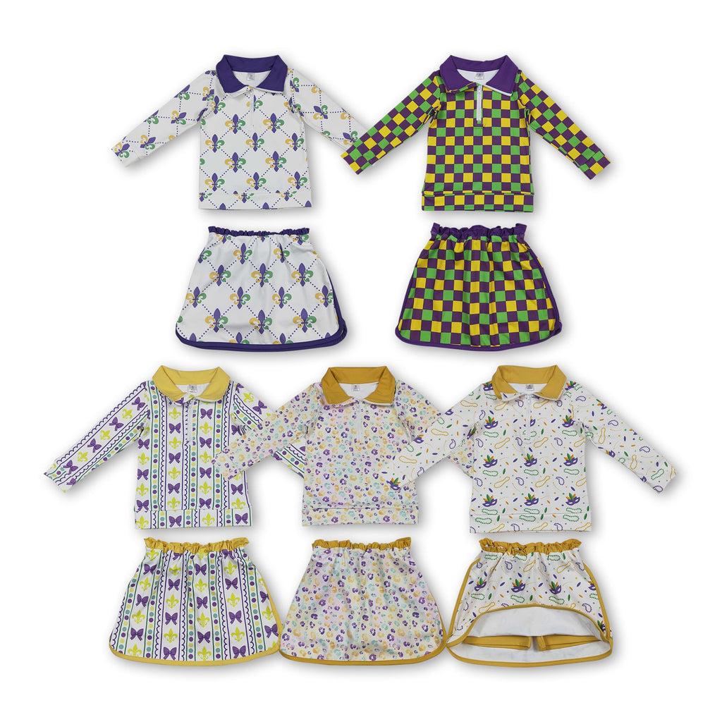 RTS toddler clothes matching clothing mardi gras print set kids summer ...