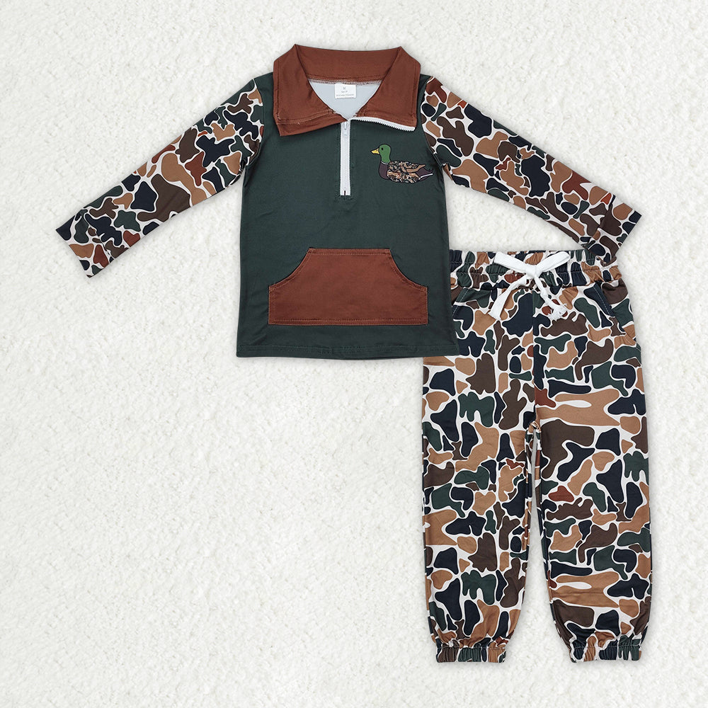 RTS kids matching clothing embroidery camo print clothing baby boy win ...