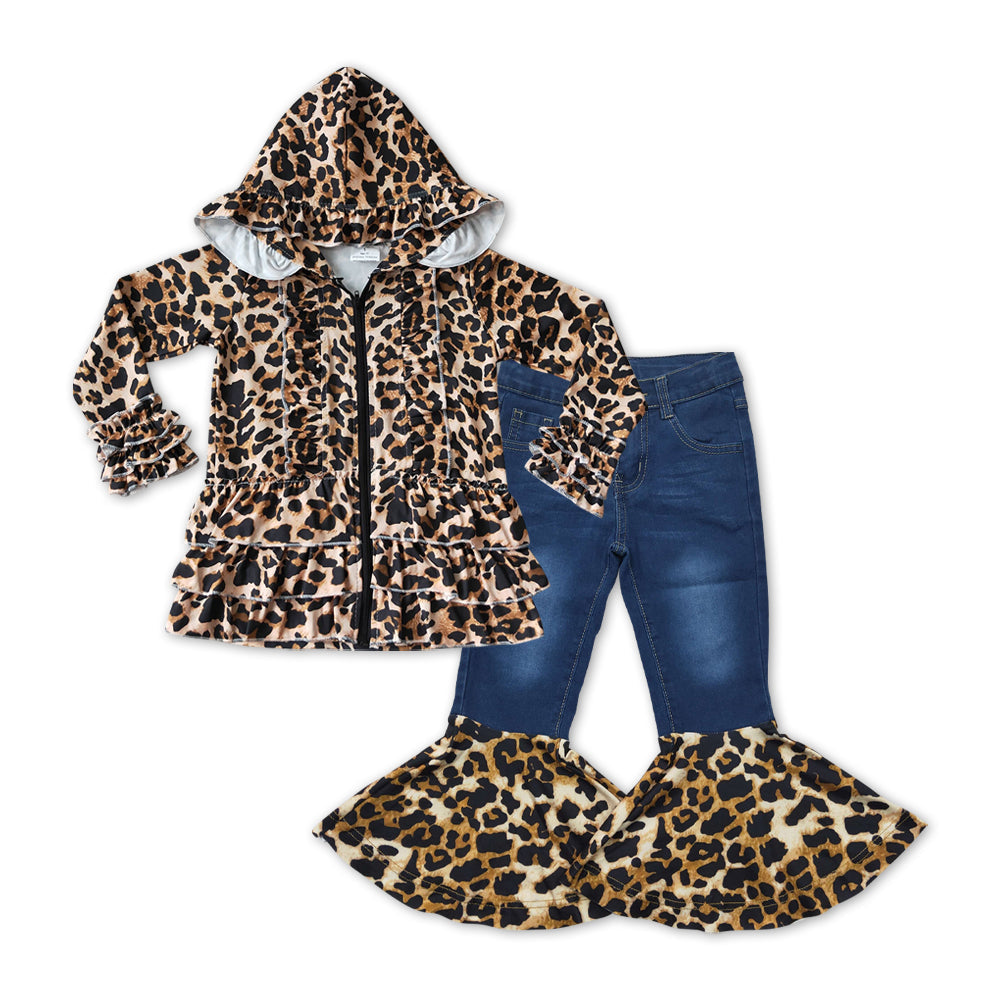 GLP1040 RTS toddler girl clothes leopard girl winter outfit ...