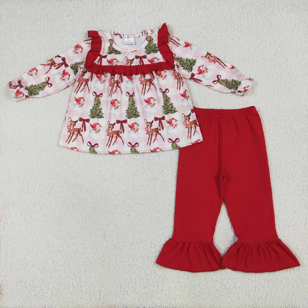 RTS kids matching clothing santa print clothing girl christmas winter ...