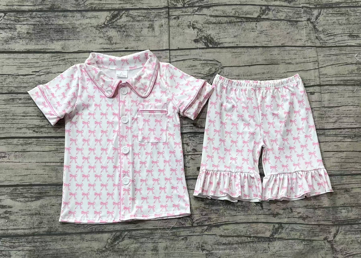 GSSO1820 pre-order baby girl clothes pink bows toddler girl summer out ...