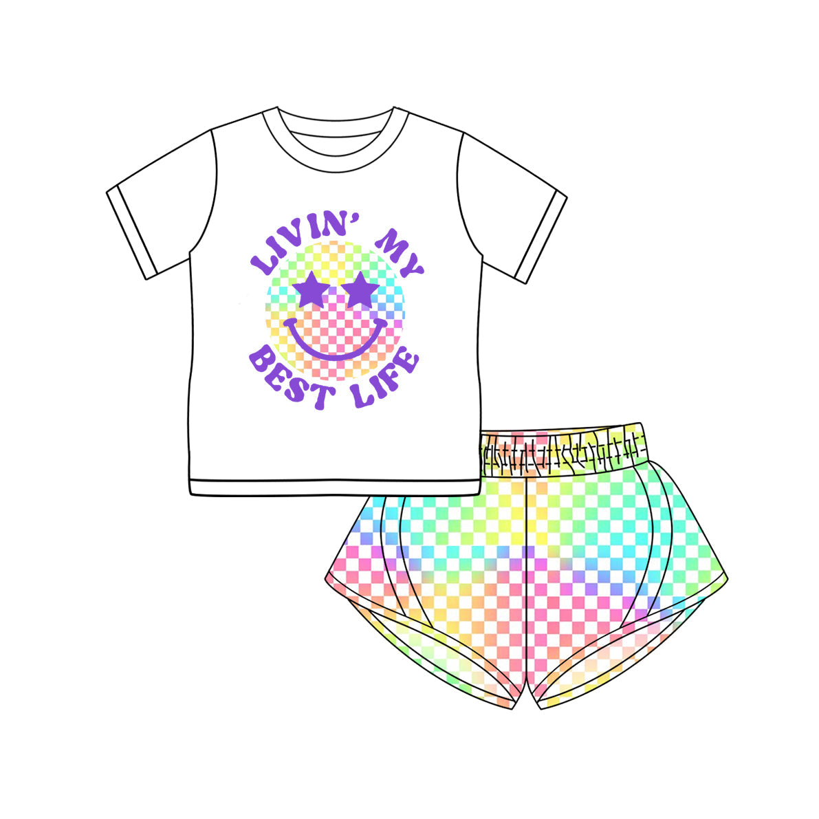 GSSO2421 pre-order baby girl clothes smiley toddler girl summer outfit ...