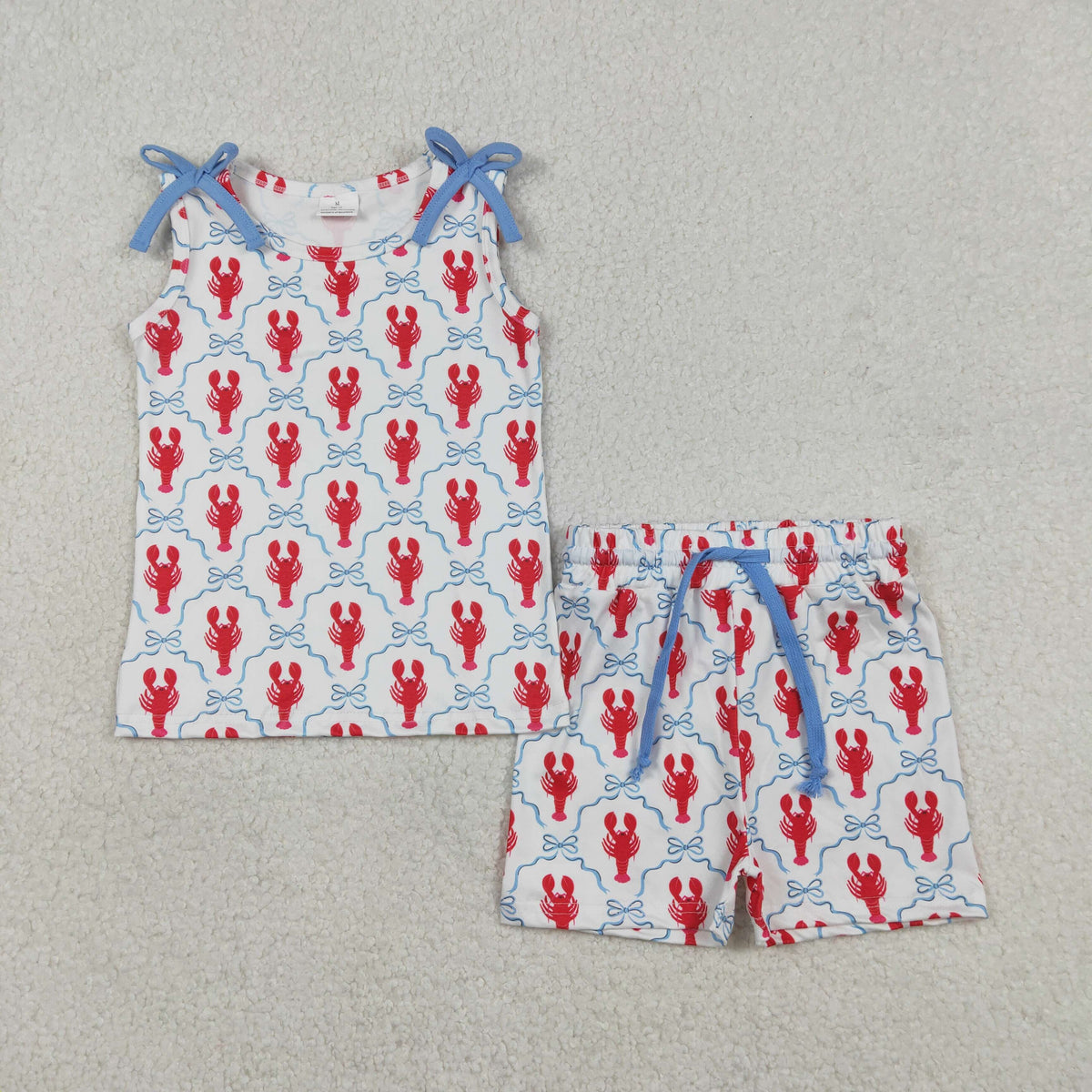 RTS kids matching clothing crayfish print clothing baby girl summer cl ...